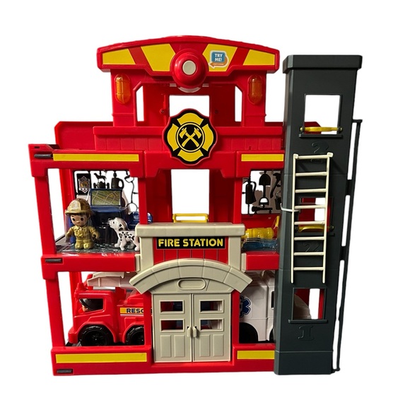Kids Connection | Toys | Fire Station Emergency Vehicle Playset With ...
